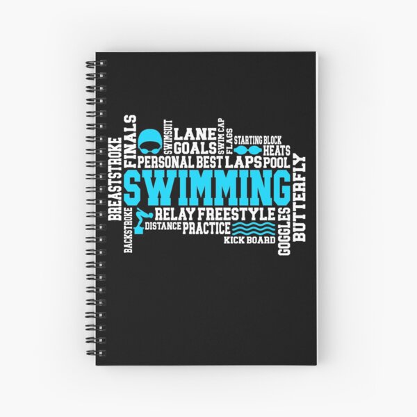 "Swimming Gift Word Cloud for Swimmer Athletes" Spiral Notebook for ...