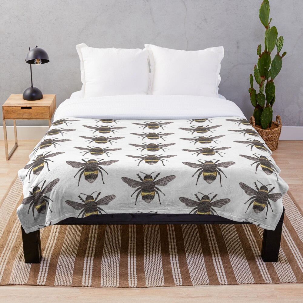 "Bumble Bee" Throw Blanket for Sale by J3ssv1olet | Redbubble
