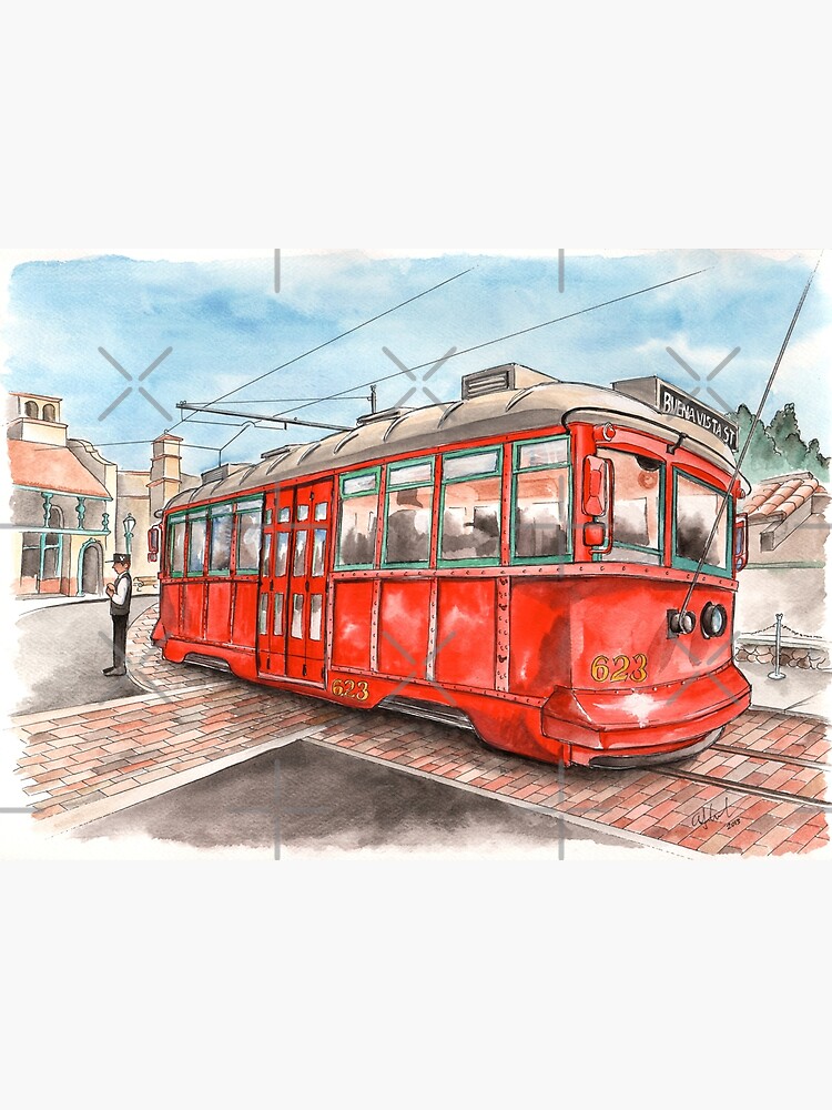 "Red Car Trolley" Greeting Card for Sale by athertoncustoms | Redbubble
