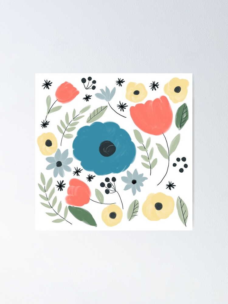 "Scatter Garden of Flowers" Poster for Sale by PopwheelArt | Redbubble