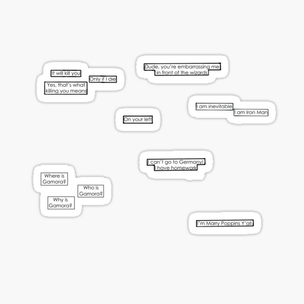 "Marvel Quotes" Sticker for Sale by SunAtDaybreak | Redbubble