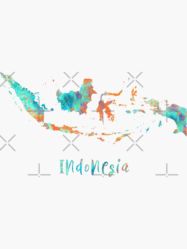 "Indonesia map, Indonesia" Sticker for Sale by Rosaliartbook | Redbubble