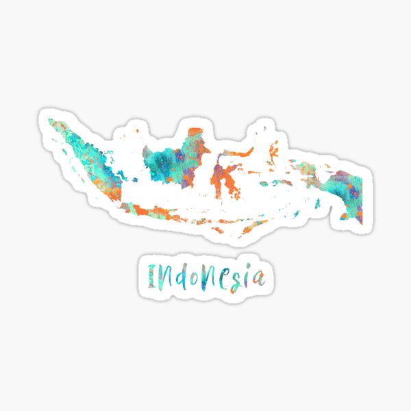 "Indonesia map, Indonesia" Sticker for Sale by Rosaliartbook | Redbubble
