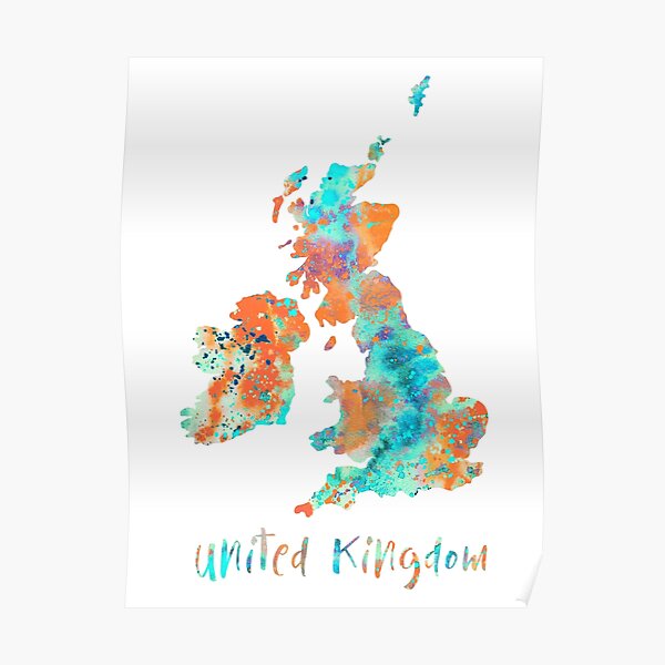 "United Kingdom map, United Kingdom" Poster for Sale by Rosaliartbook ...