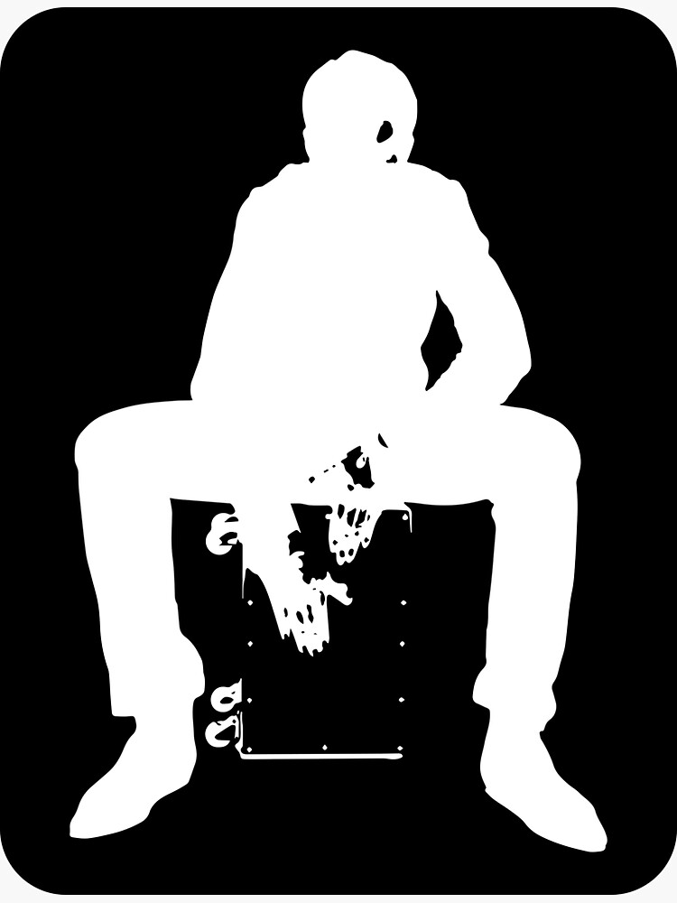 "Cajon Player (White)" Sticker by Vuriah-Tee | Redbubble