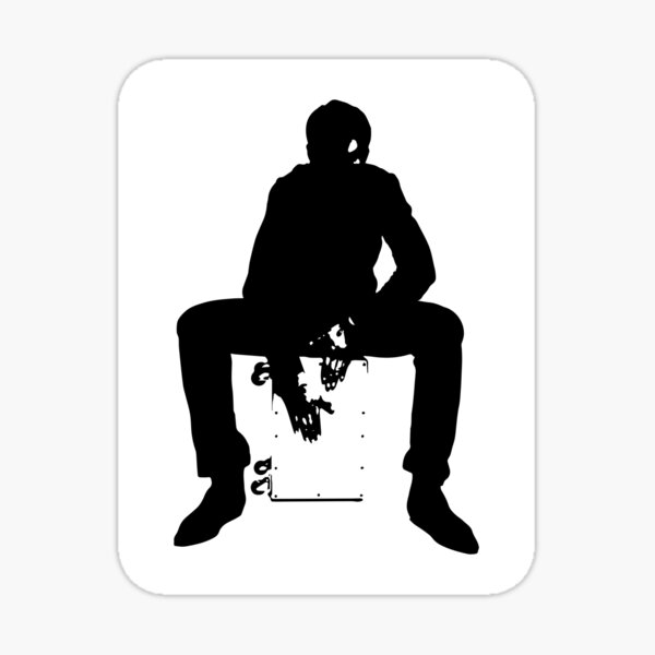 "Cajon Player (Black)" Sticker for Sale by Vuriah-Tee | Redbubble