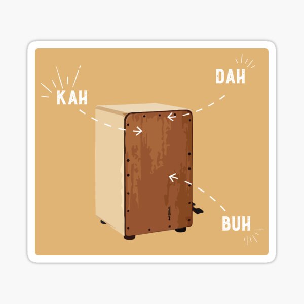 "Cajon Anatomy (White)" Sticker by Vuriah-Tee | Redbubble