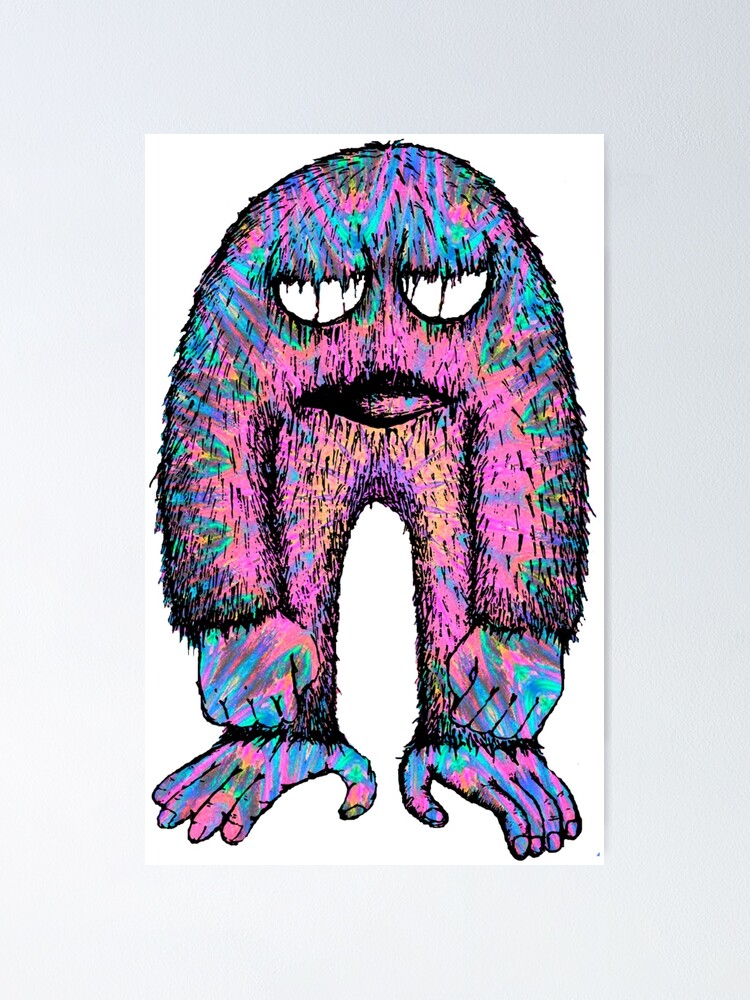 "Big Fuzzy Monster" Poster for Sale by Happy-and-Neat | Redbubble