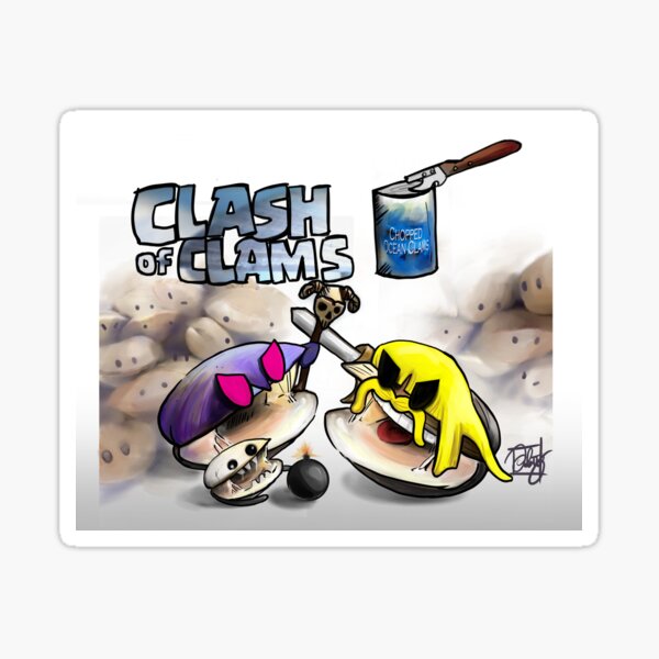 "Clash of Clams" Sticker for Sale by Carlotta986 | Redbubble