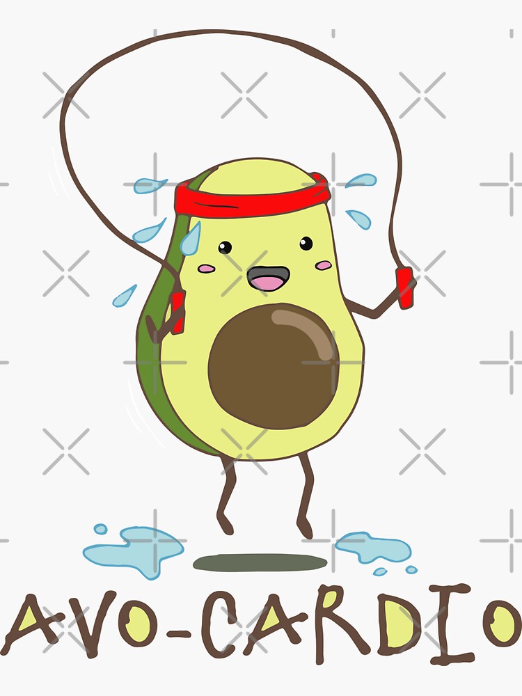 "Cute Avocado Jump Rope Funny AvoCardio Workout Fitness, Avo-Cardio Gym ...