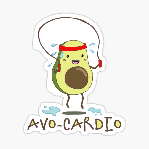"Cute Avocado Jump Rope Funny AvoCardio Workout Fitness, Avo-Cardio Gym ...