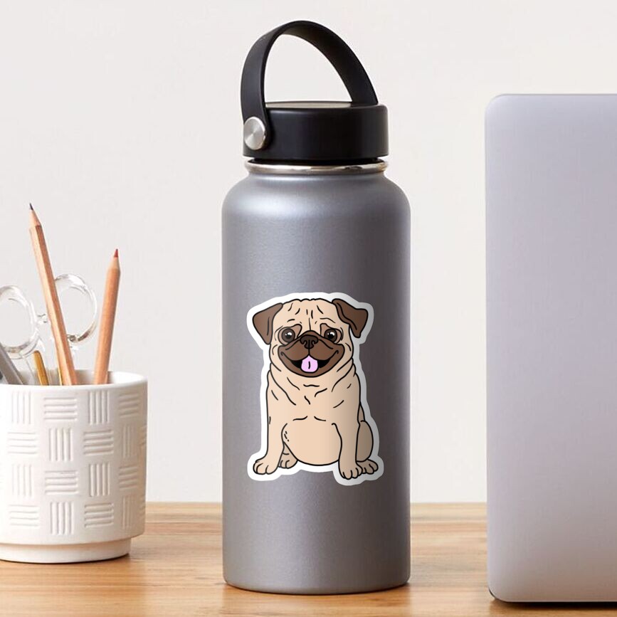 "cute pug sticker" Sticker for Sale by wkatlyn | Redbubble