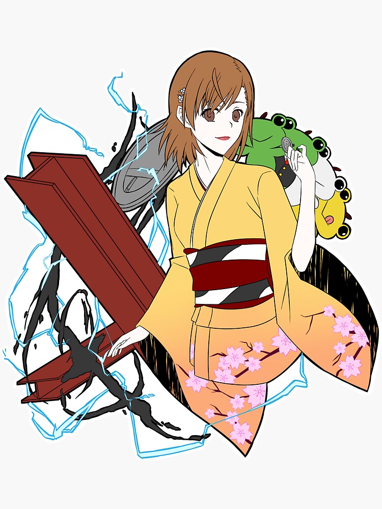 Mikoto Misaka Kimono Sticker By Mangaxai Redbubble