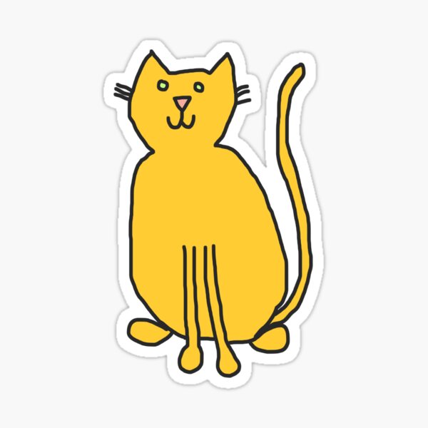 "Yellow Cat on a transparent background" Sticker for Sale by ellenhenry ...