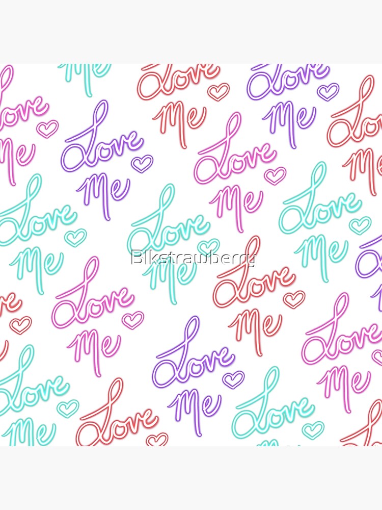 "Neon Pink Teal Red Glowing Love Me Typography" Poster for Sale by ...
