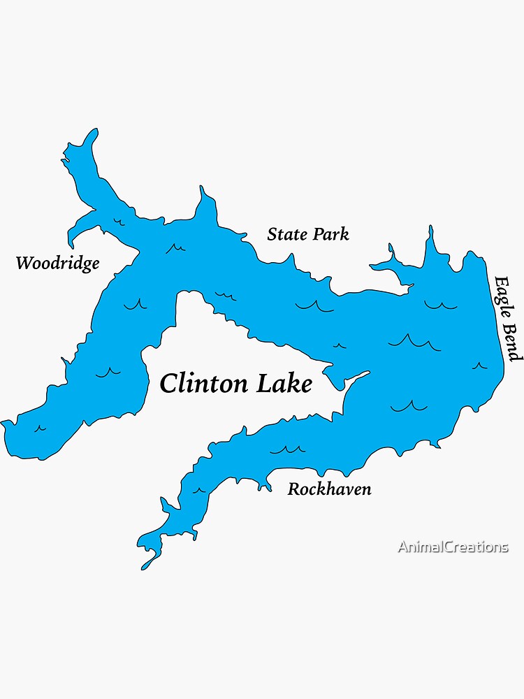 "Clinton Lake Kansas Map" Sticker for Sale by AnimalCreations | Redbubble