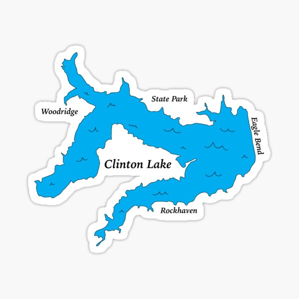"Clinton Lake Kansas Map" Sticker for Sale by AnimalCreations | Redbubble