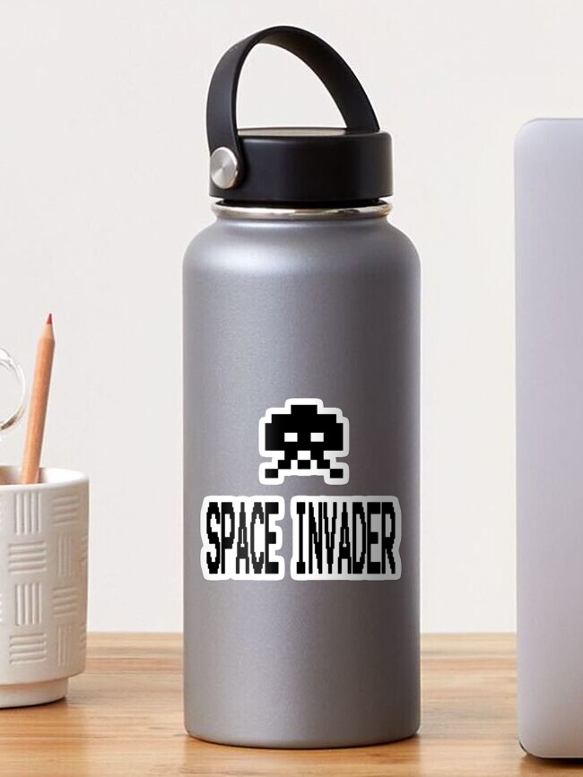 "SPACE INVADER" Sticker for Sale by sociographix | Redbubble