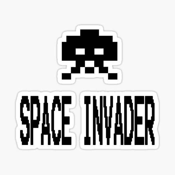 "SPACE INVADER" Sticker for Sale by sociographix | Redbubble
