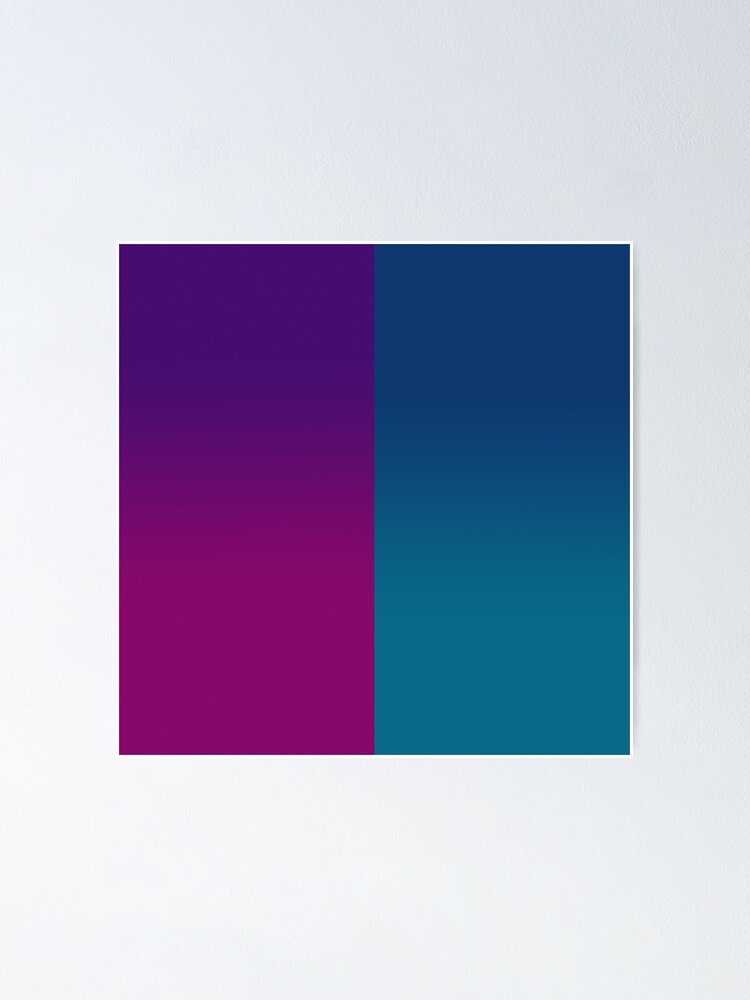 Póster «Deep Gradient Mi-Parti (Half and Half) Design! (Magenta oscuro ...