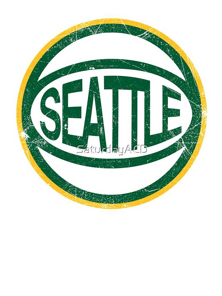 "Seattle Retro Ball - White" Kids T-Shirt for Sale by SaturdayACD ...