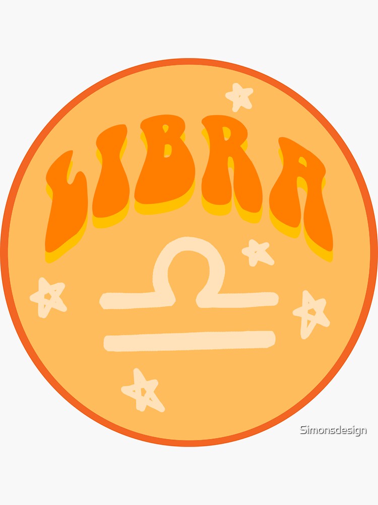 "Libra- Star Sign Sticker" Sticker for Sale by Simonsdesign | Redbubble