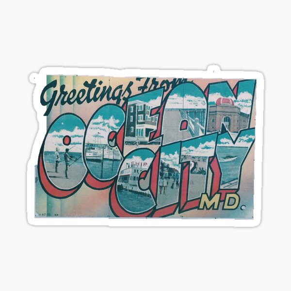 "welcome to ocean city" Sticker for Sale by fallonmorel12 | Redbubble