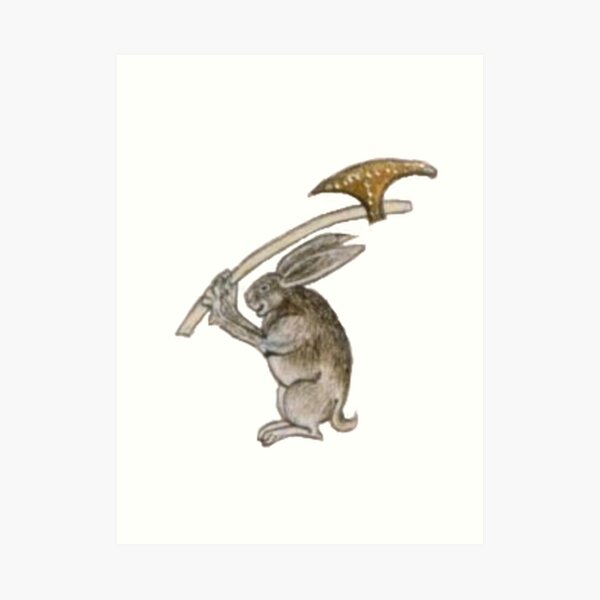 "Medieval Axe Bunny" Art Print for Sale by nessieofwaas | Redbubble
