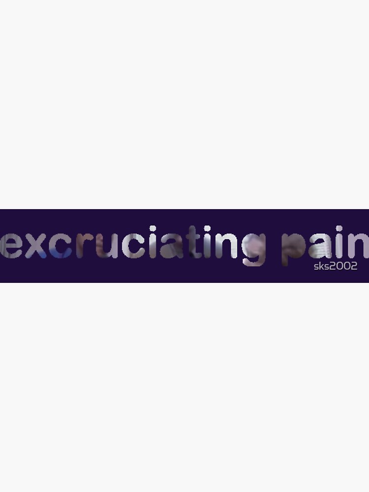 "excruciating pain" Sticker by sks2002 | Redbubble
