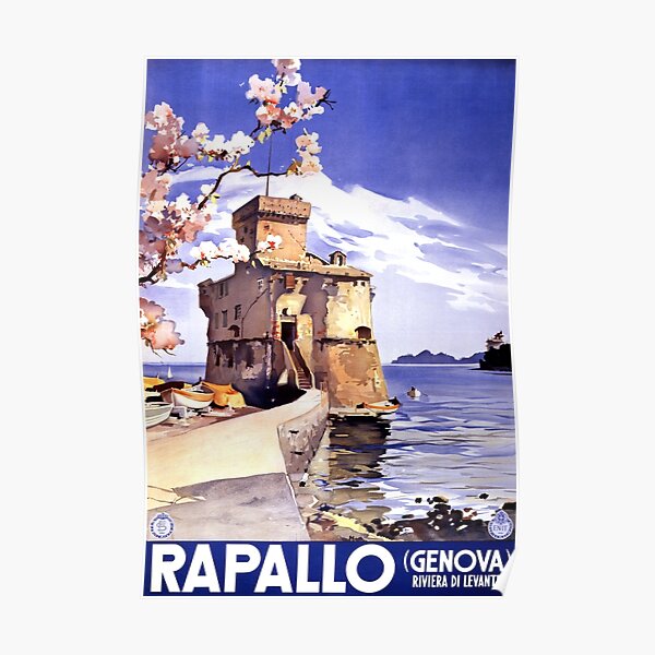 "Rapallo Genova Italy Vintage Travel Poster" Poster for Sale by ...