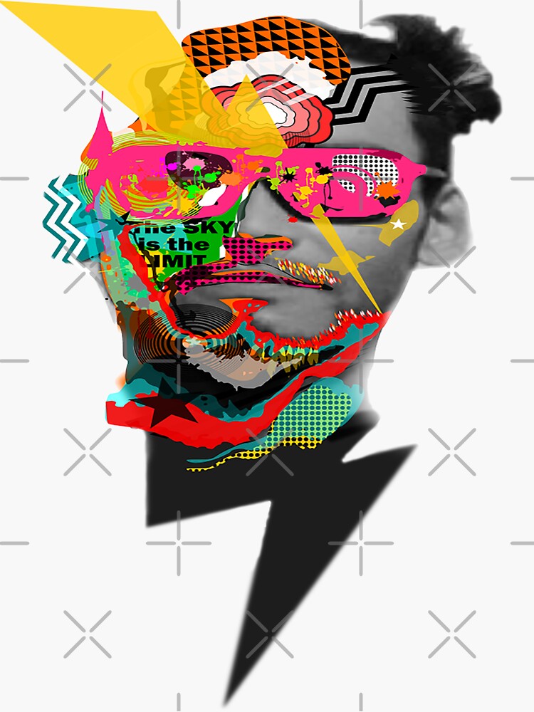 "Bolt Face" Sticker by ToyoTees | Redbubble