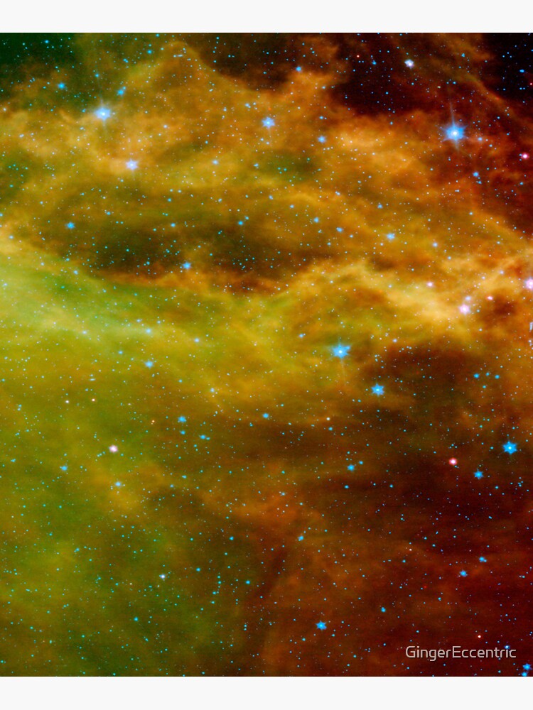 "Green and Red Galaxy with Blue Stars Cosmic Art" Sticker for Sale by ...