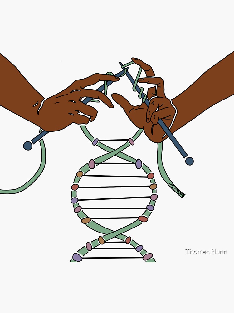 "Knitting Together Life (DNA)" Sticker for Sale by nunnotherthan ...