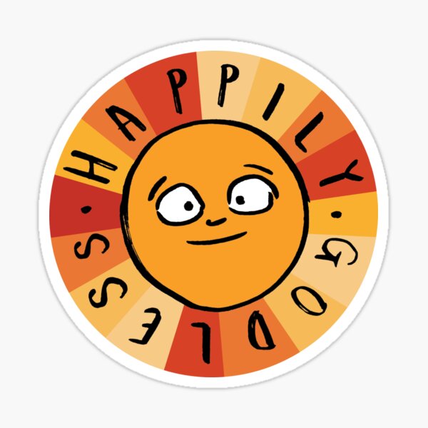 "Happily Godless" Sticker for Sale by katchafun | Redbubble