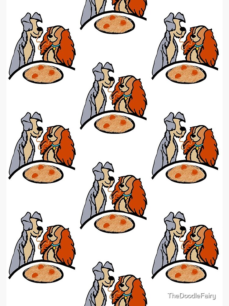 "Dogs eating spaghetti / original doodle" Spiral Notebook by ...