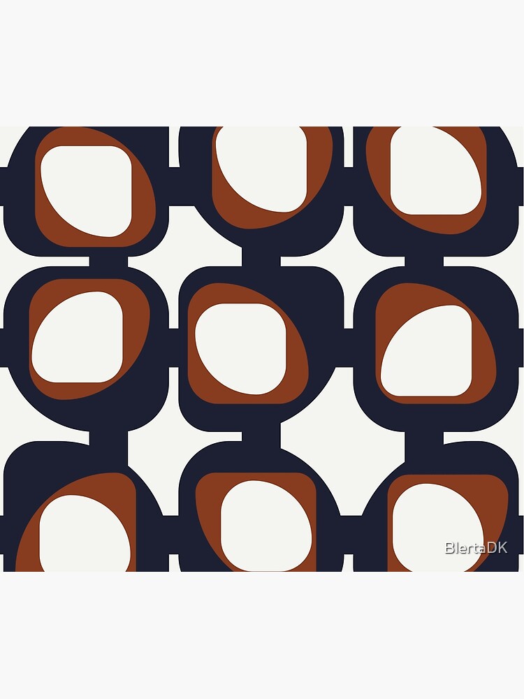 Navy and Rust Nine Times Three (I) Shower Curtain sold by Cherry Chen ...