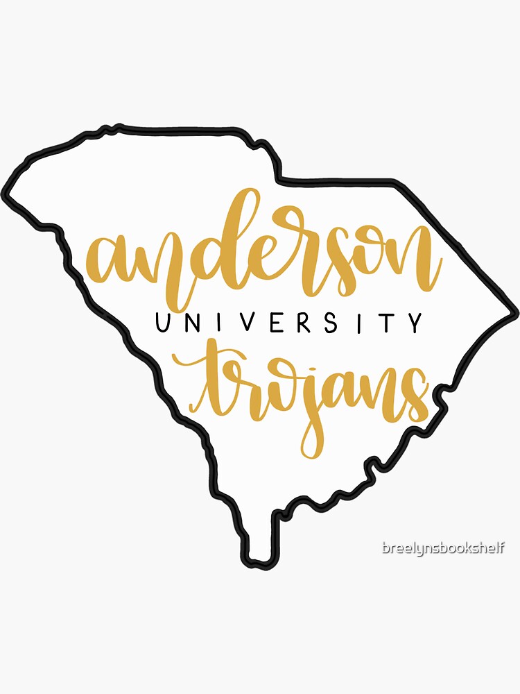 "Anderson University (State Outline, multi colored)" Sticker for Sale ...
