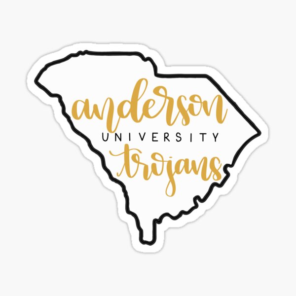 "Anderson University (State Outline, multi colored)" Sticker for Sale ...