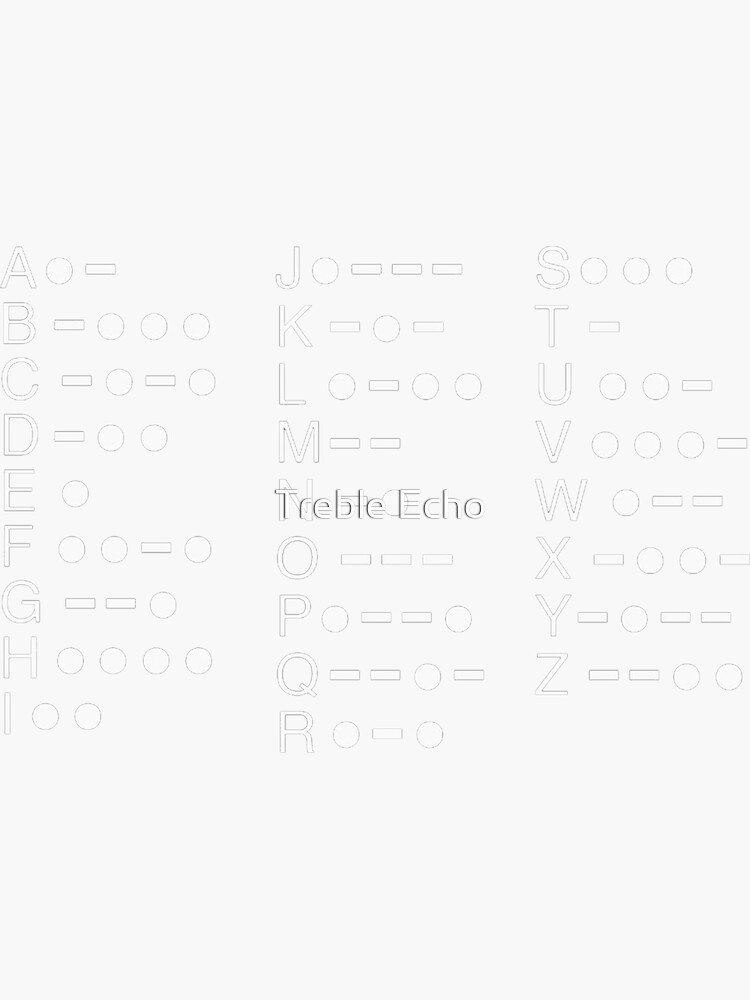 "Universal Morse Code" Sticker for Sale by Trebleclefecho | Redbubble