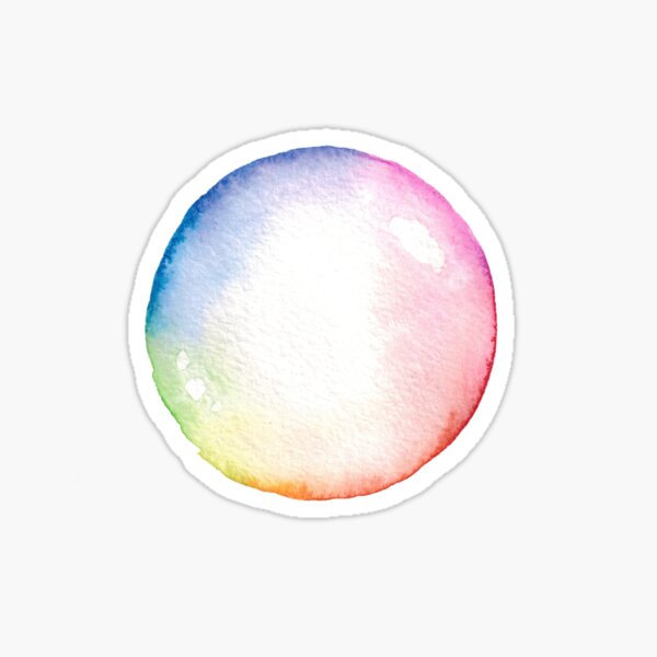 "Watercolor rainbow soap Bubble" Sticker by FuzzyLogicKate | Redbubble