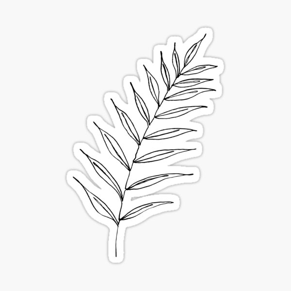 "Botanical Line Art | Leaf Drawing" Sticker for Sale by ChipiArtPrints ...