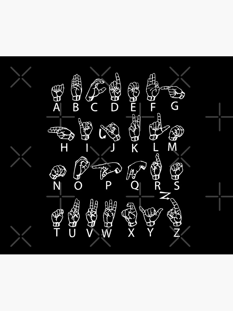 "ASL American Sign Language" Throw Blanket for Sale by teesfineart ...