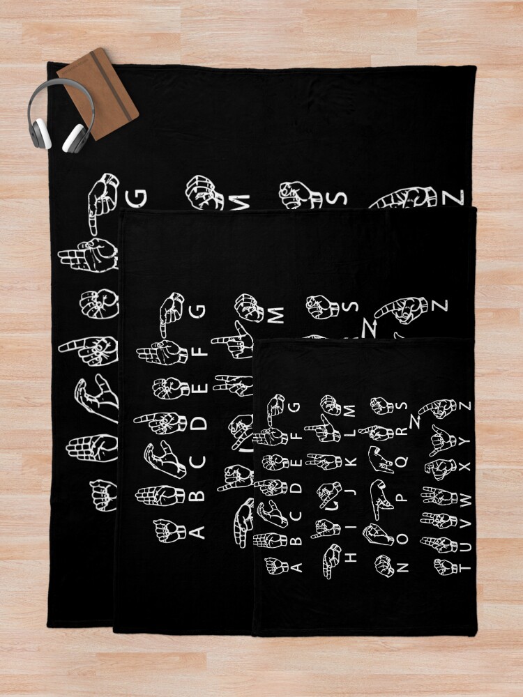 "ASL American Sign Language" Throw Blanket for Sale by teesfineart ...