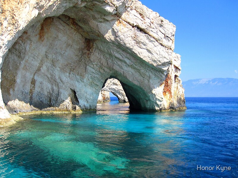 "Blue Arches - Zante, Greece" by Honor Kyne | Redbubble