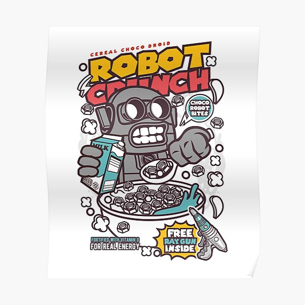 Póster «Robot Cereal Desayuno Urbano Calle Diseño Dibujos Animados» de ...