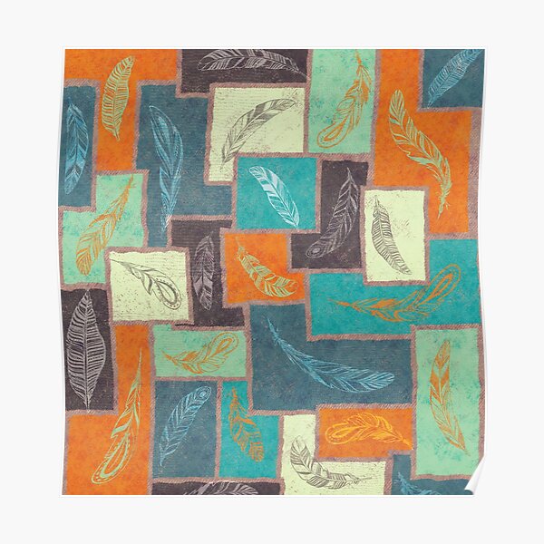 "Vintage Boho Tribal Feather Collage" Poster by sunnthreads | Redbubble