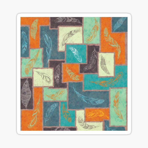"Vintage Boho Tribal Feather Collage" Sticker for Sale by sunnthreads ...