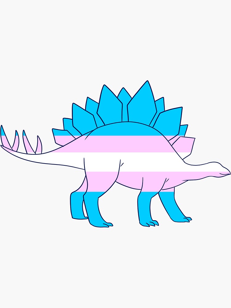 "Trans Pride Dinosaur" Sticker for Sale by raquelstreetart | Redbubble
