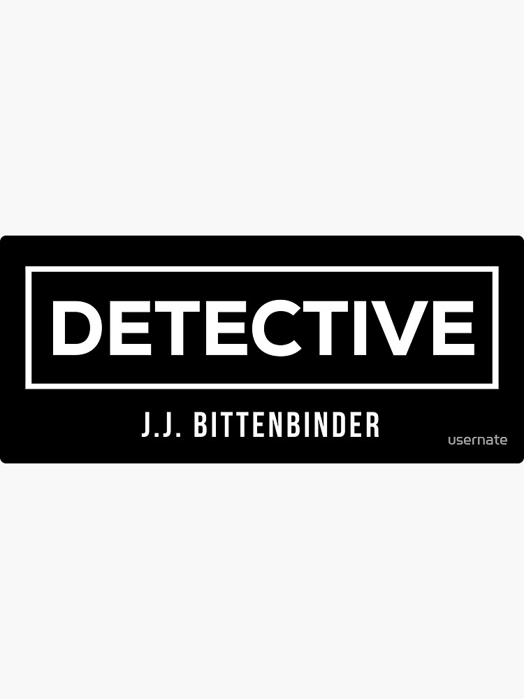 "Detective JJ Bittenbinder" Sticker for Sale by usernate | Redbubble