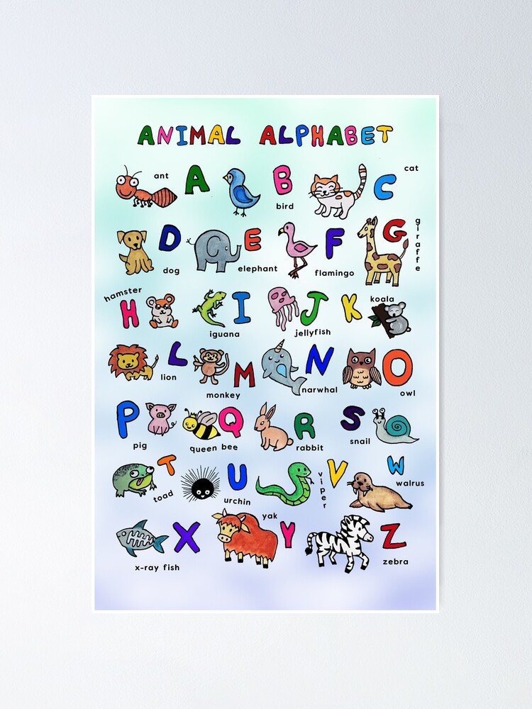 "Alphabet Animals" Poster by panzelljewelry | Redbubble